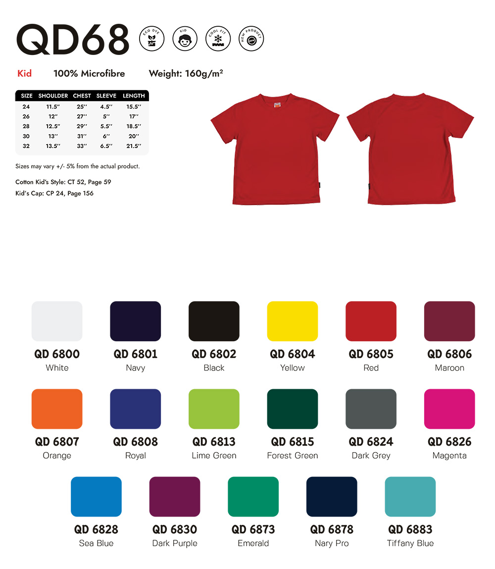 Kedai Printing Baju Jersey Microfiber - MOQ 10 Helai